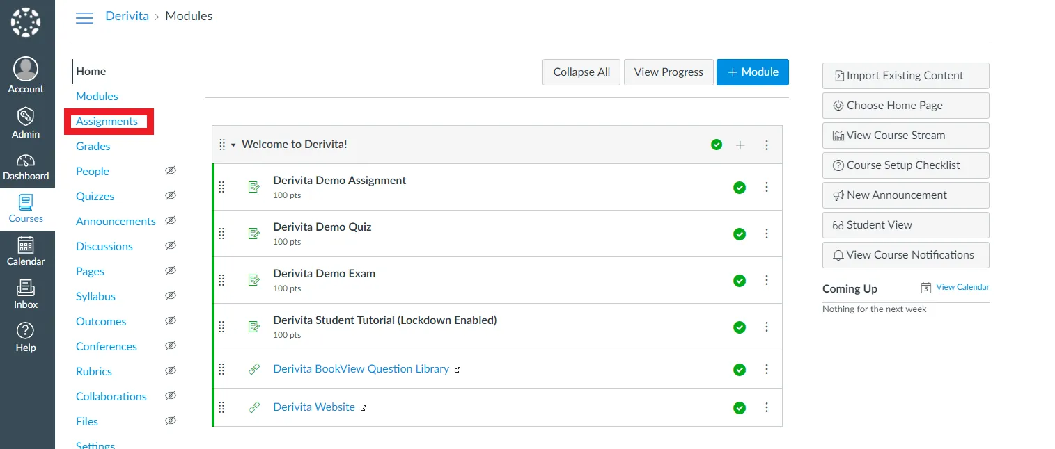 Use Canvas To Open Assignment Assembly 9316